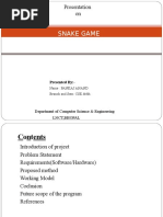 Snake Game Using Gui: Project Report For | PDF | Python (Programming ...
