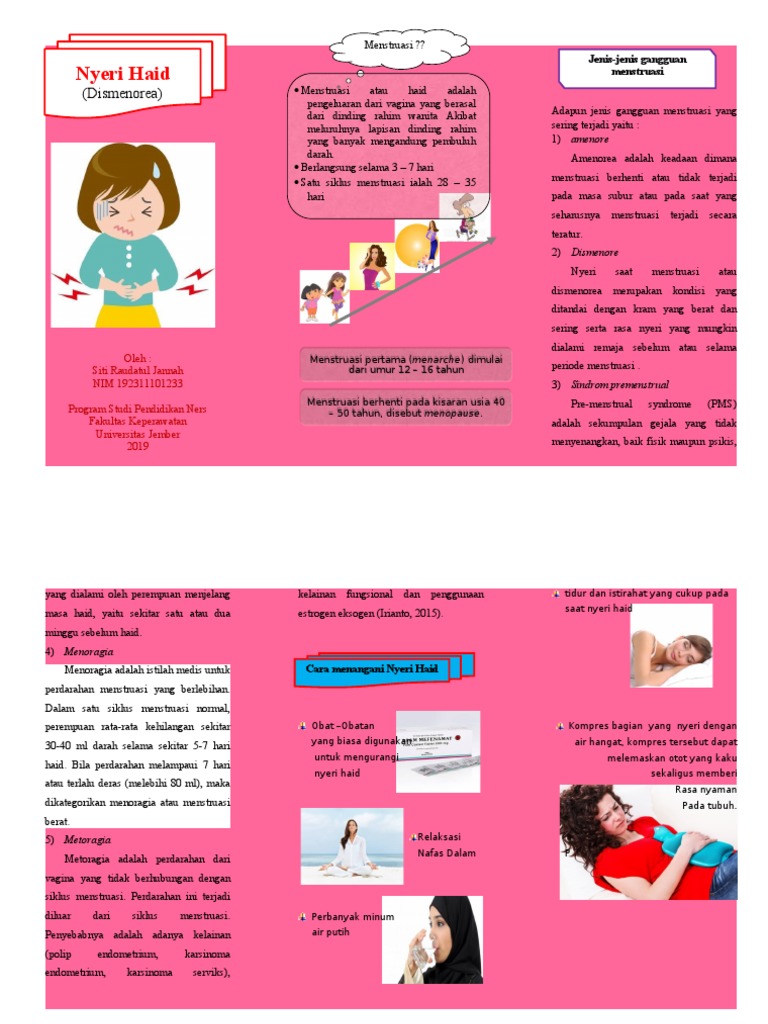 Leaflet Gangguan Haid Atau Menstruasi | PDF