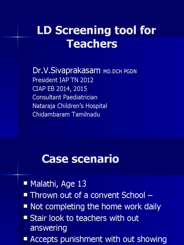 LD Screening Tool For Teachers NCDP 2019N | PDF | Learning Disability ...