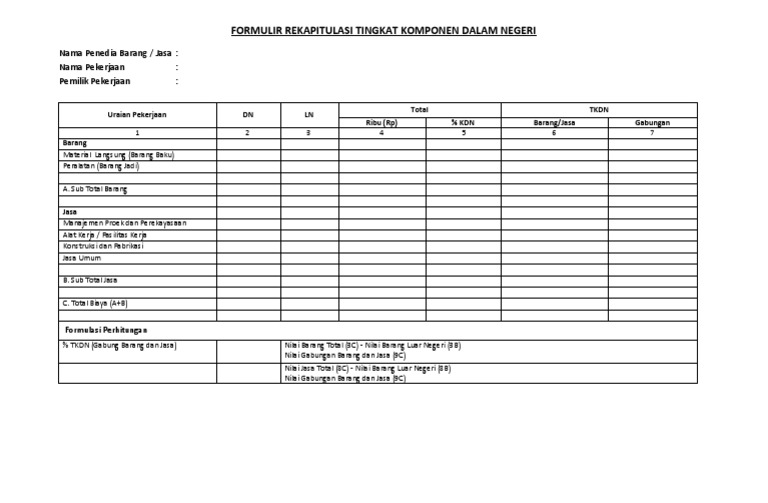 TKDN Tabel PDF | PDF