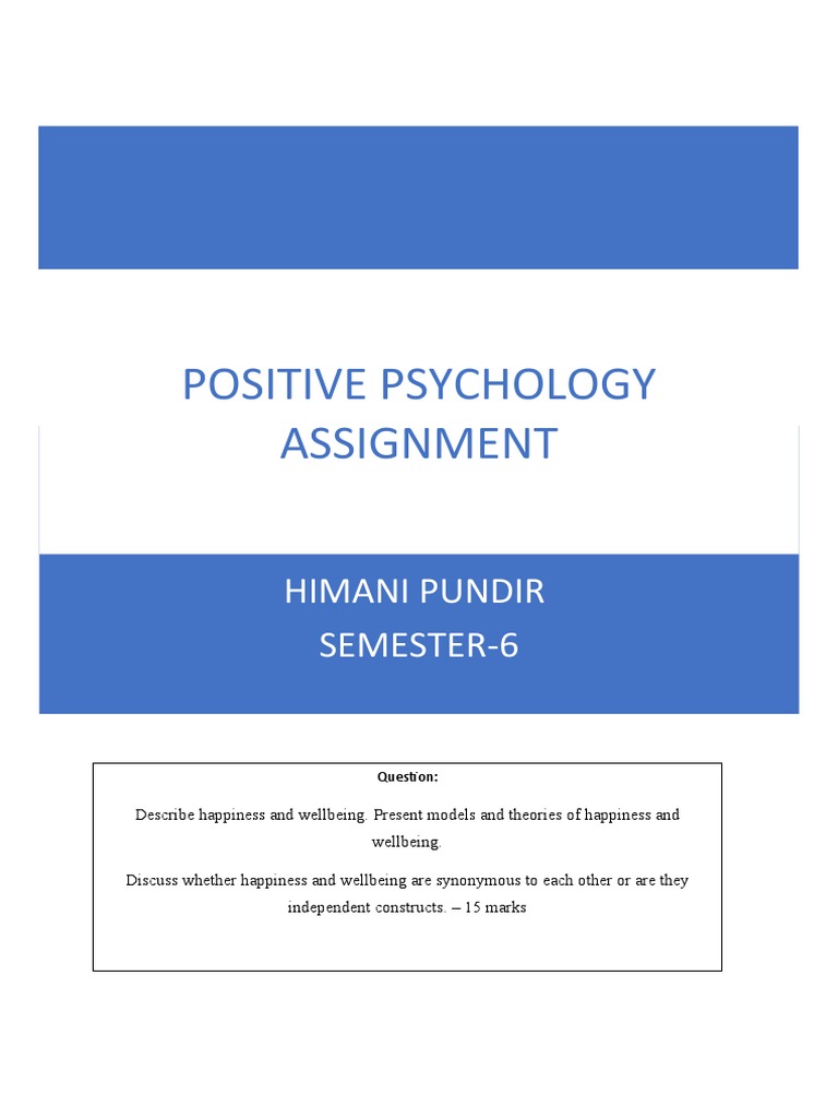 Assignment - Himani Pundir | PDF | Well Being | Happiness