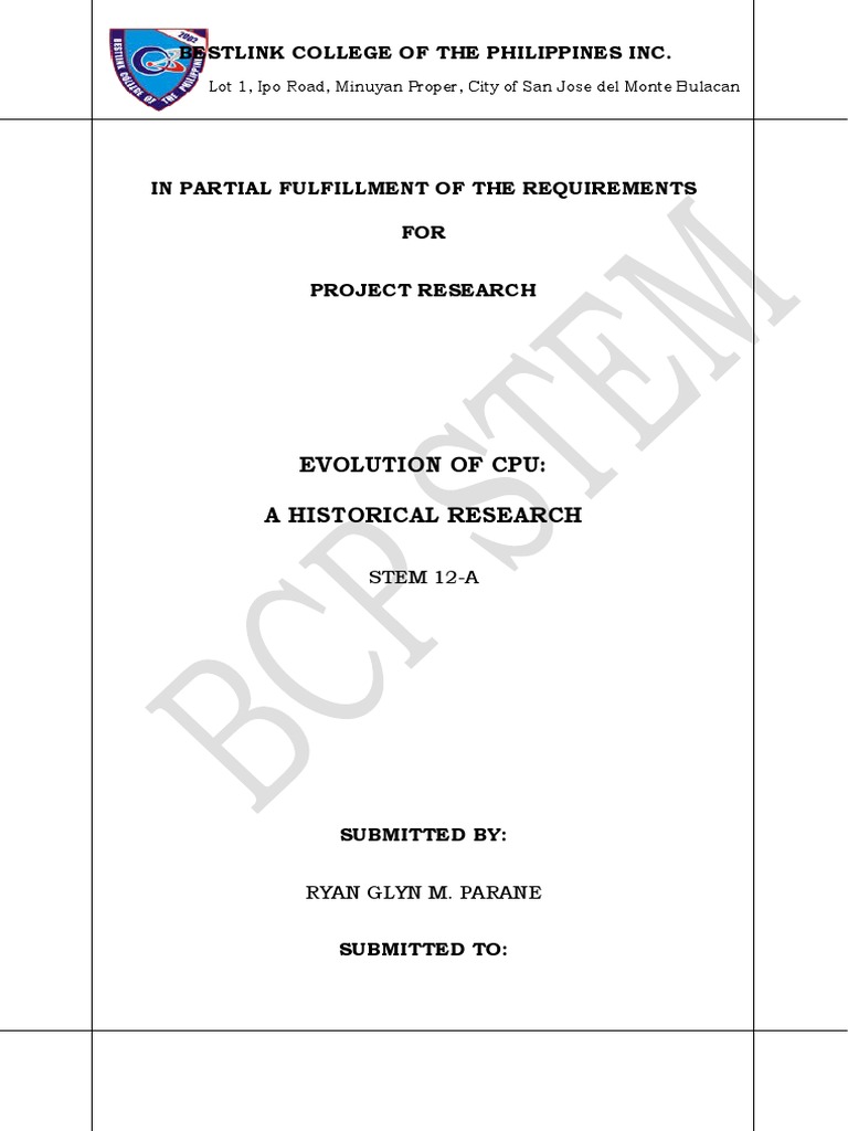 Evolution of Cpu: A Historical Research: Bestlink College of The ...