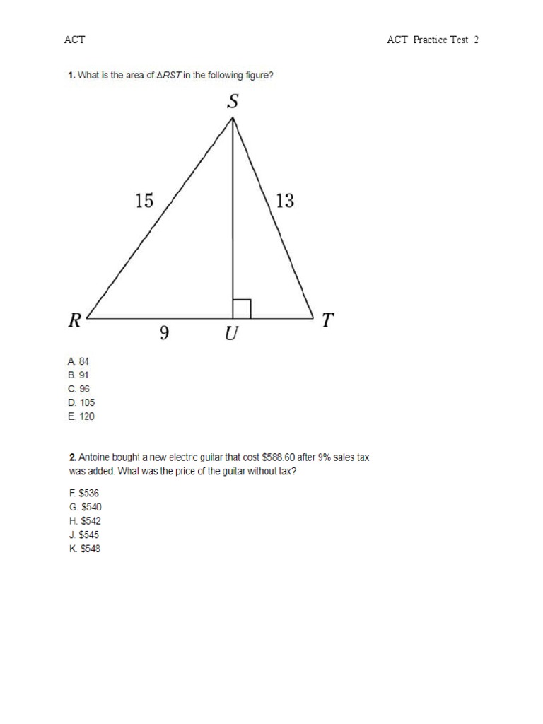 ACT Practice Test 2 | PDF