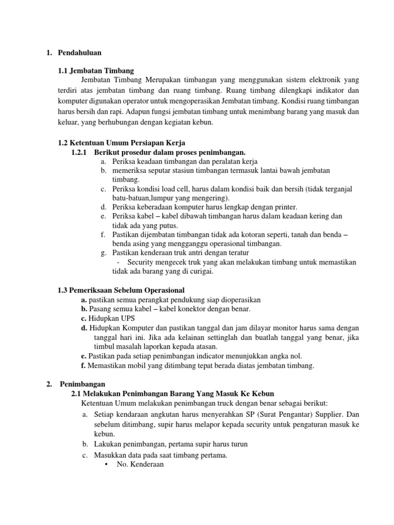 Sop TIMBANGAN | PDF