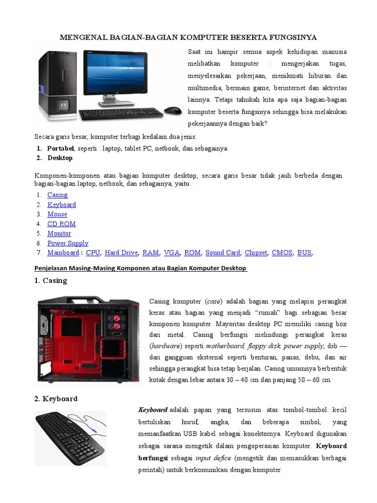 Pertemuan 4 Bagian-Bagian Komputer | PDF | Komputer