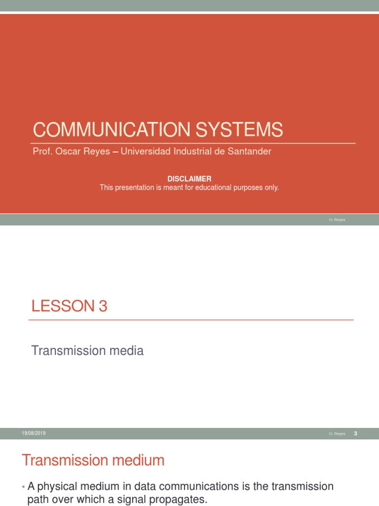 Lesson 03 - Transmission - Media | PDF | Transmission Medium | Data ...