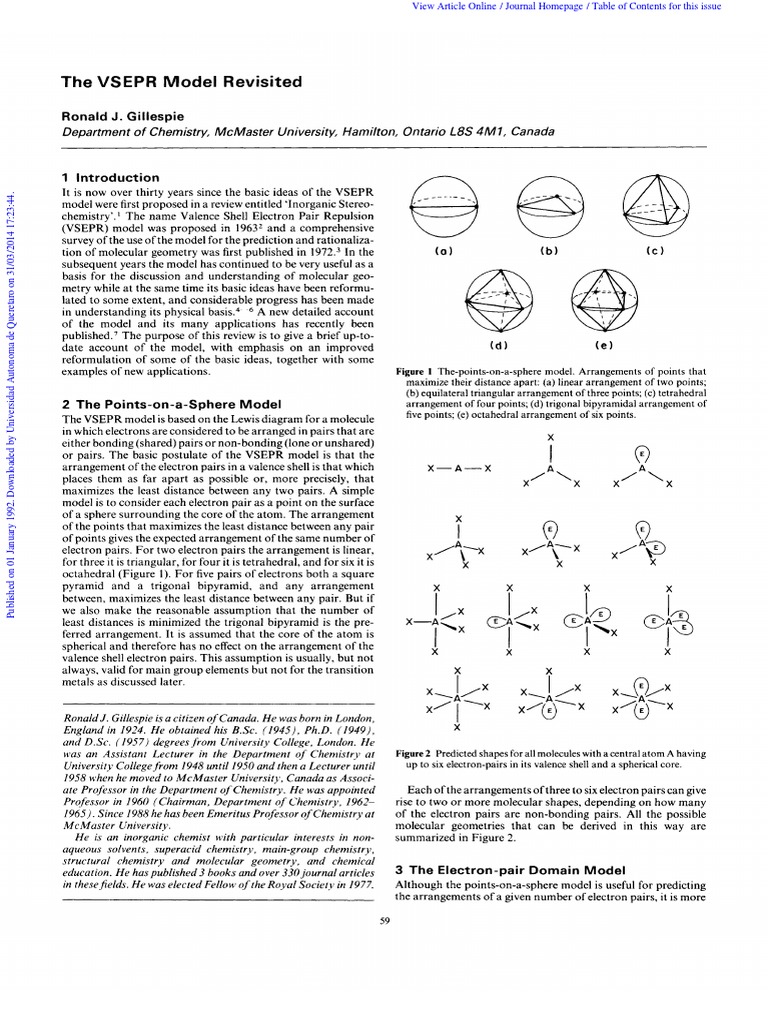 Modelo VSEPR PDF | PDF | Chemical Bond | Covalent Bond