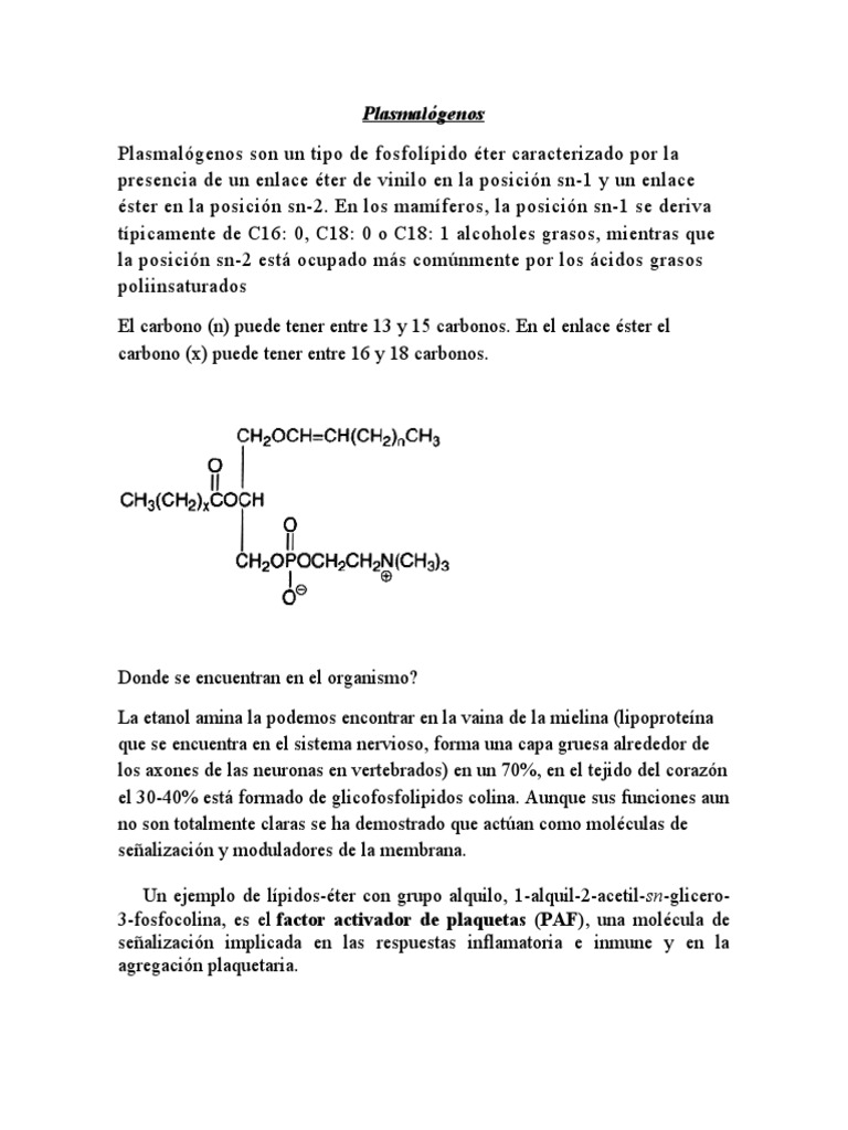 Plasmalogenos | PDF