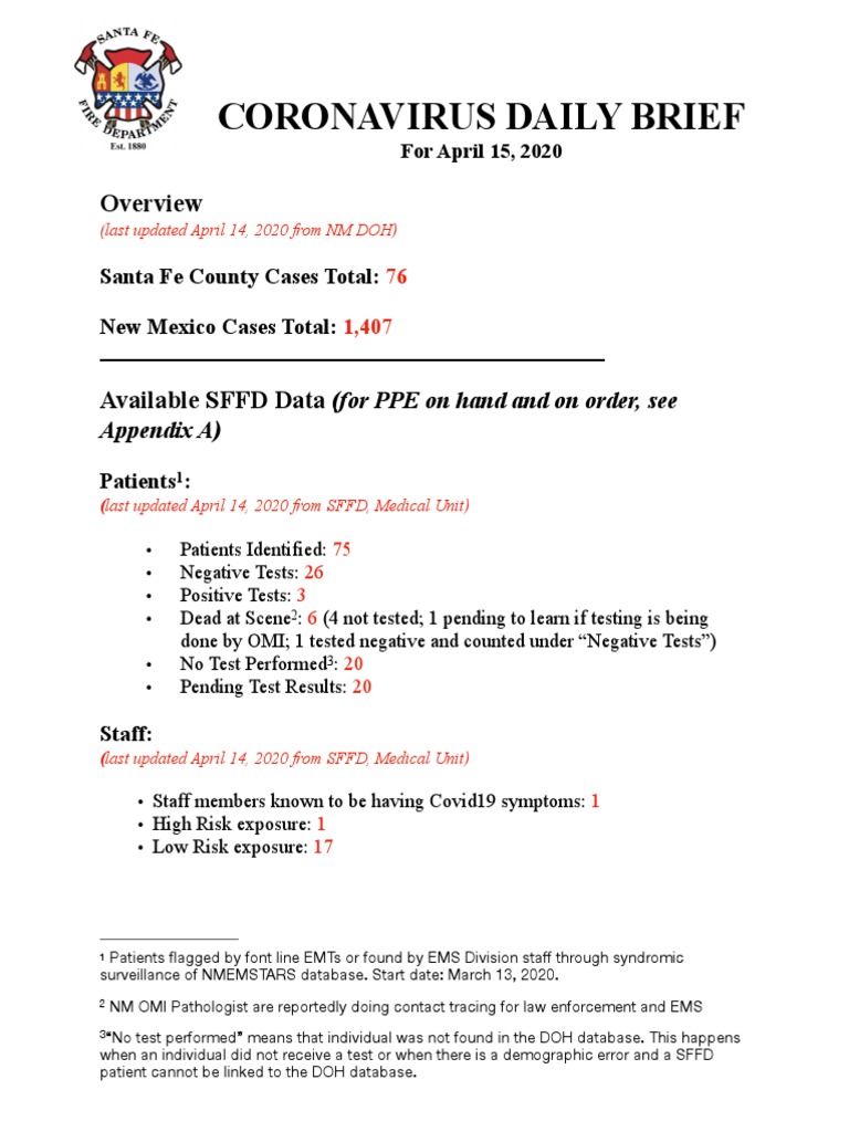 SFFD CV19 Daily Dashboard 4.15.20 (Final) | PDF | Race And Ethnicity In ...