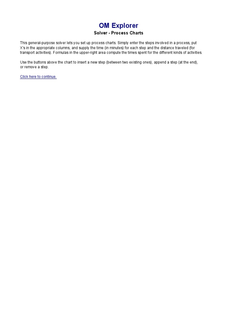 OM Explorer: Solver - Process Charts | PDF | Areas Of Computer Science ...