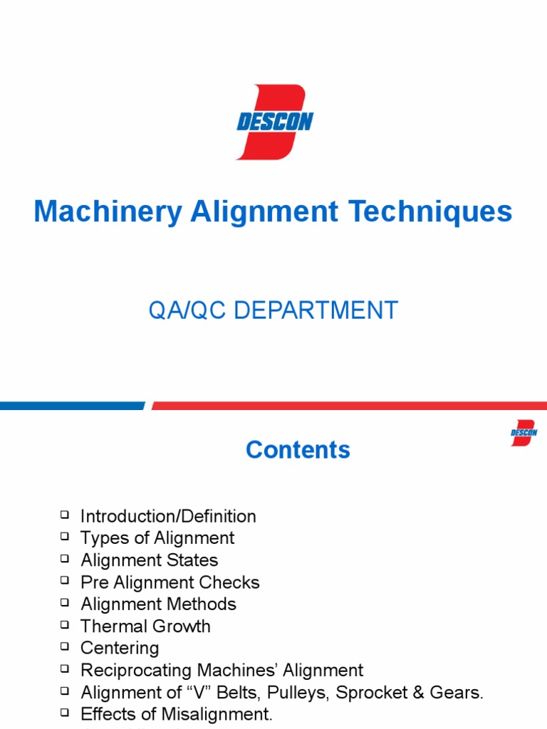 Machinery Alignment Techniques Overview | PDF | Gear | Rotation
