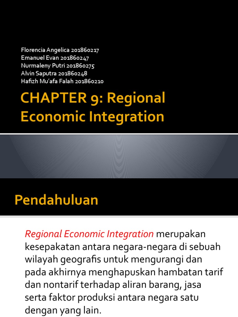 CHAPTER 9 Regional Economic Integration | PDF | Bisnis