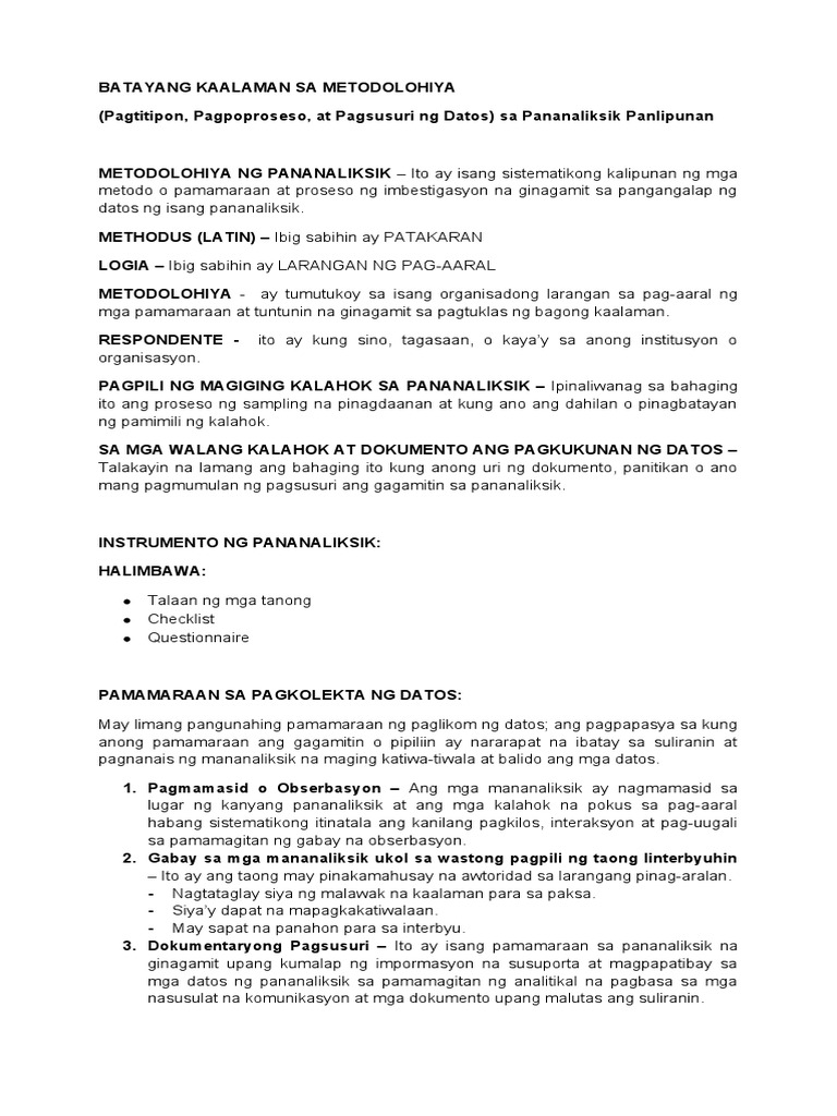 METODOLOHIYA | PDF