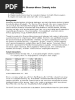 Calculating Shannon-Wiener Diversity Index | PDF