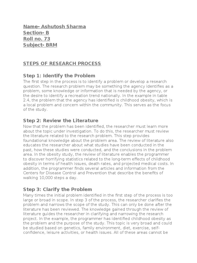 Steps of Research Process | PDF | Data | Statistics