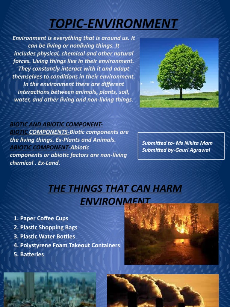 Topic-Environment: Biotic and Abiotic Component-Biotic Abiotic ...