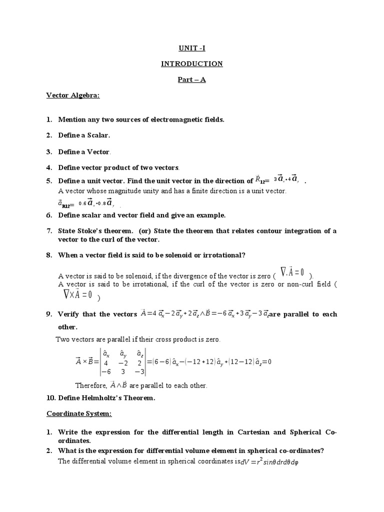 Qb Unit 1 Pdf Coordinate System Euclidean Vector