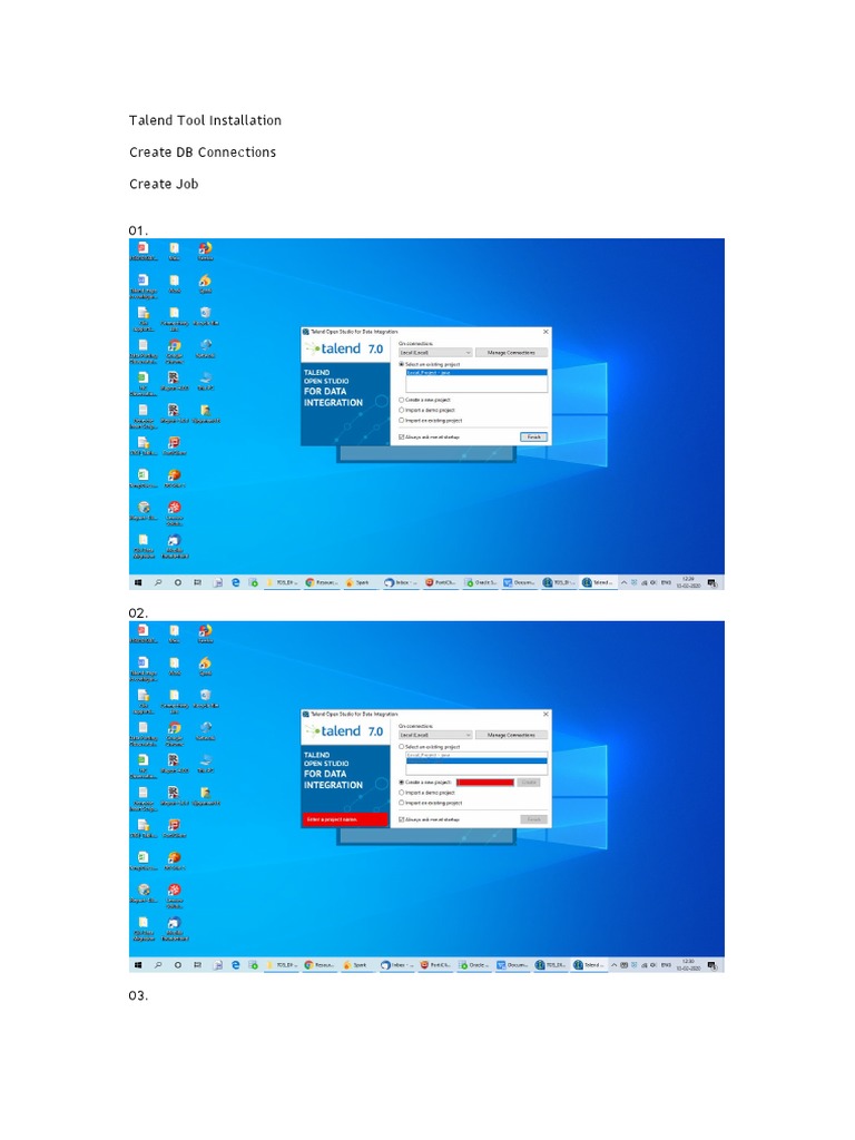 Talend DB Connection and Job Setup Guide | PDF