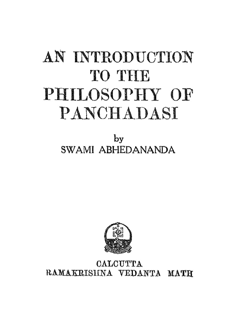 Introduction To The Philosophy of Panchadasi PDF | PDF