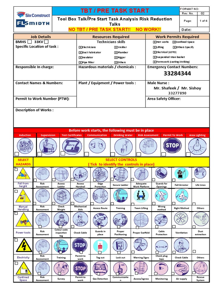 TBT Paper or STARRT CARD | PDF | Personal Protective Equipment | Safety
