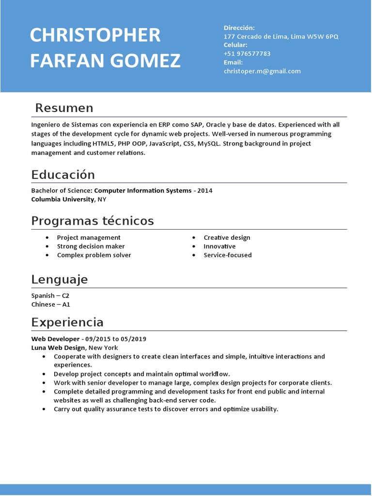 Tech-Savvy Web Developer Profile | PDF