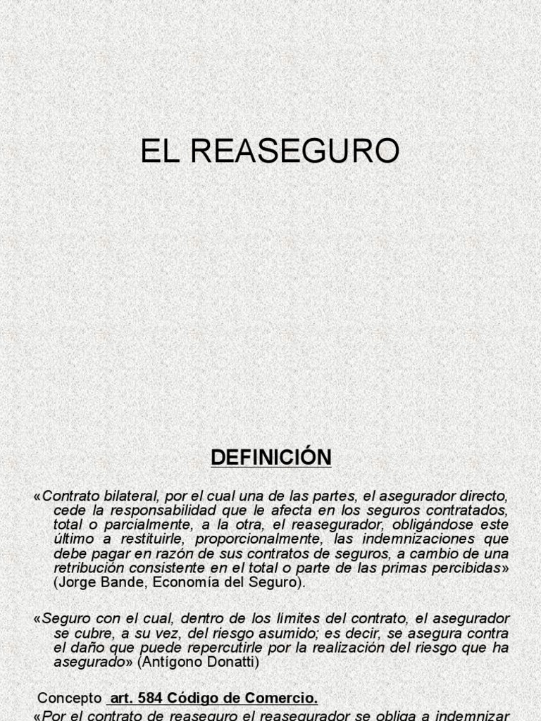 El Reaseguro | Descargar gratis PDF | Reaseguro | Póliza de seguros