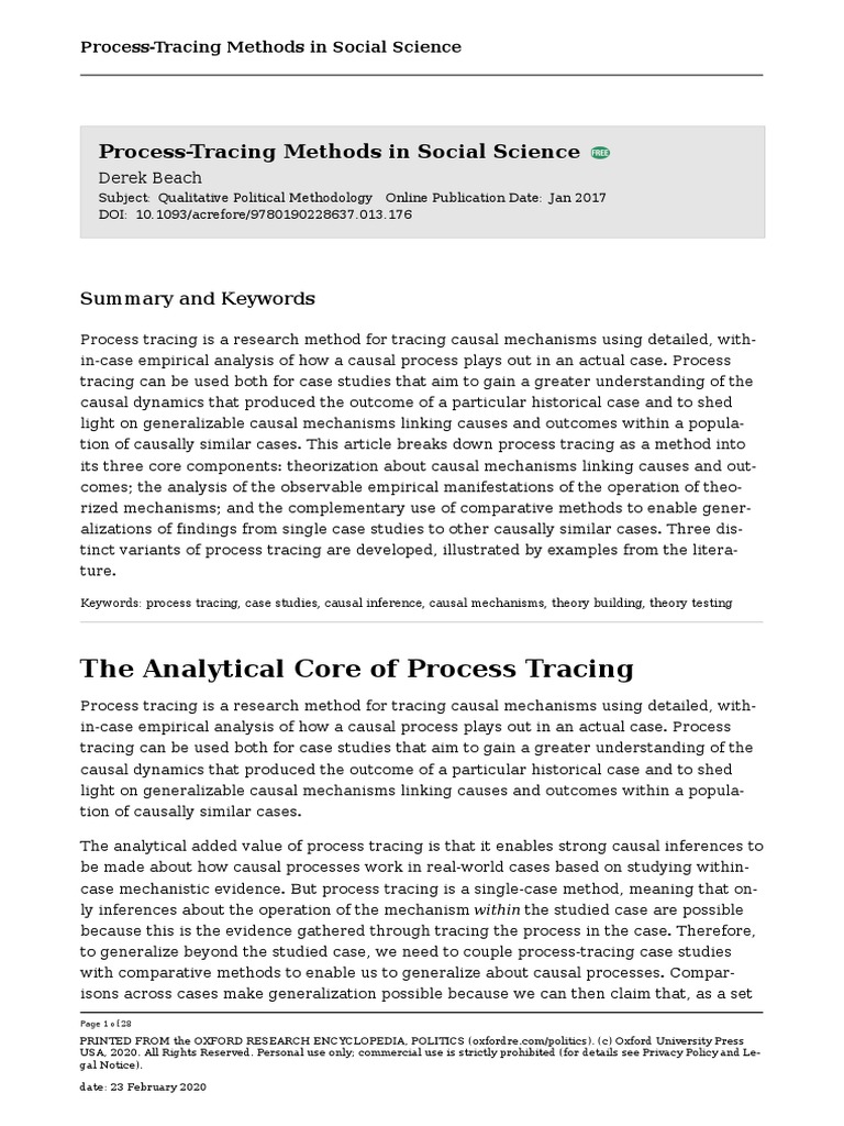 2017-Process Tracing in Social Sciences | PDF | Causality | Bayesian ...