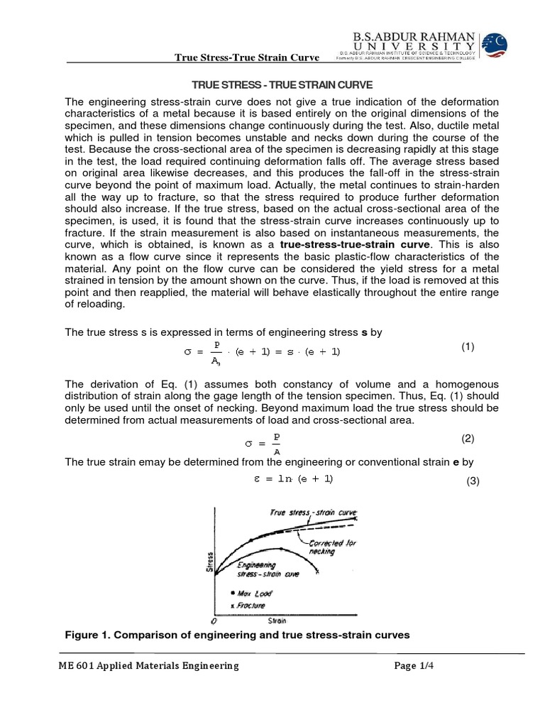 True Stress Strain Curve PDF | PDF | Deformation (Engineering) | Fracture