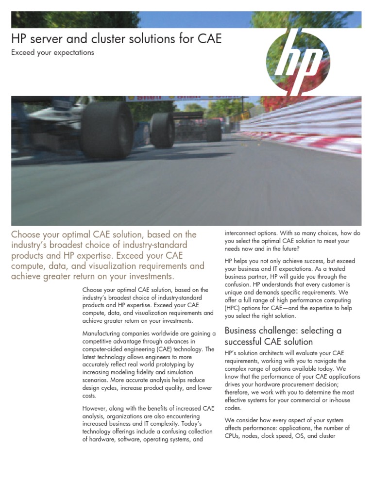 HP Server and Cluster Solutions For CAE: Exceed Your Expectations | PDF ...