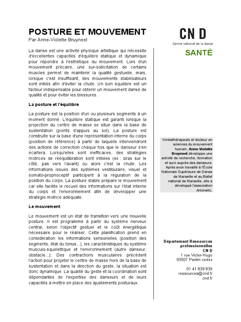 Danse Et Posture | PDF | Ballet | Danses