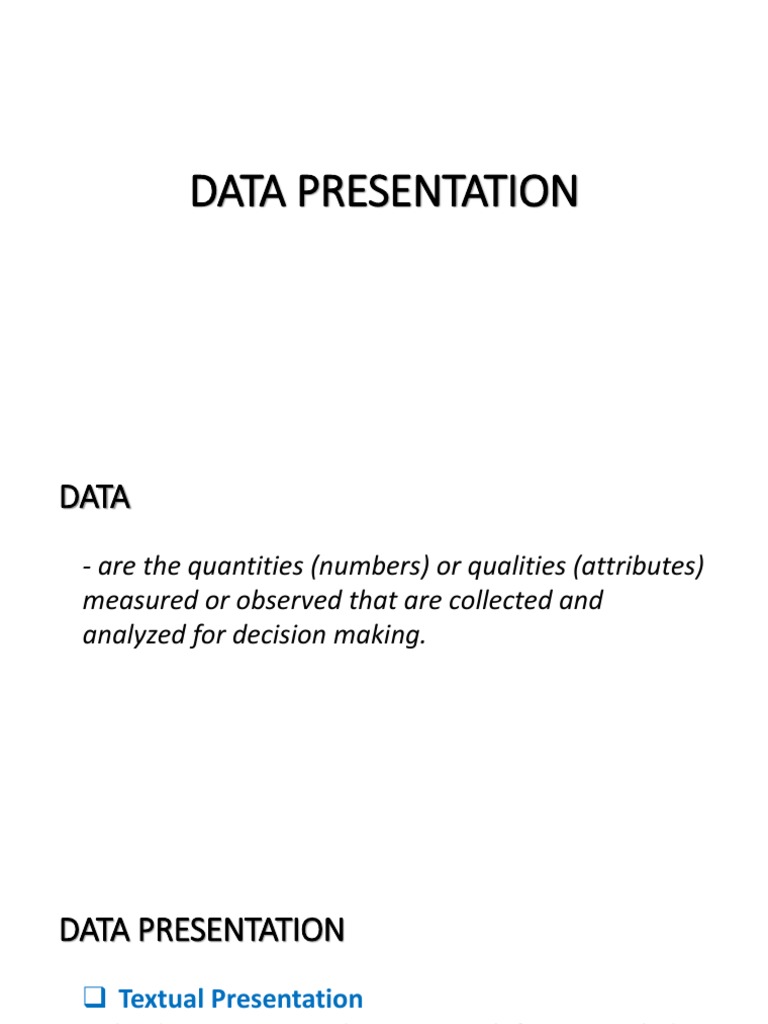 Data Presentation | PDF | Data Analysis | Data