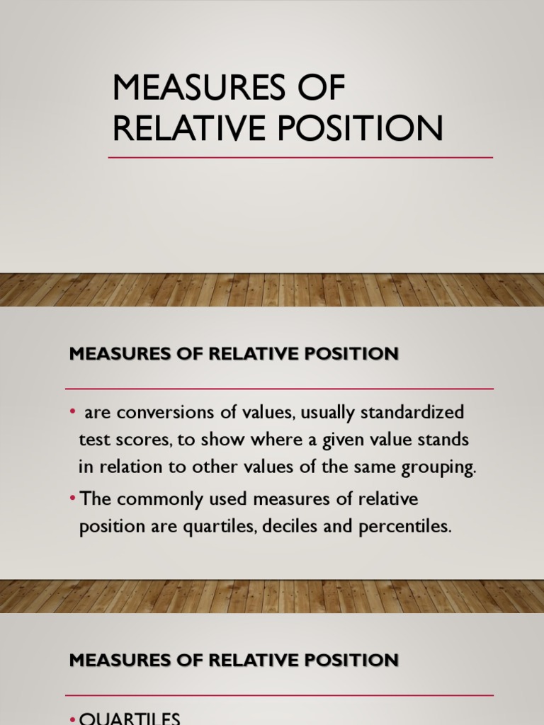 Measures of RElative Position | PDF | Standard Score | Median