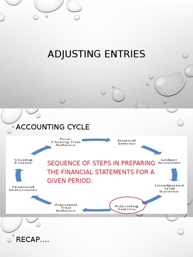 Adjusting Entries in Accounting Cycle | PDF | Depreciation | Debits And ...