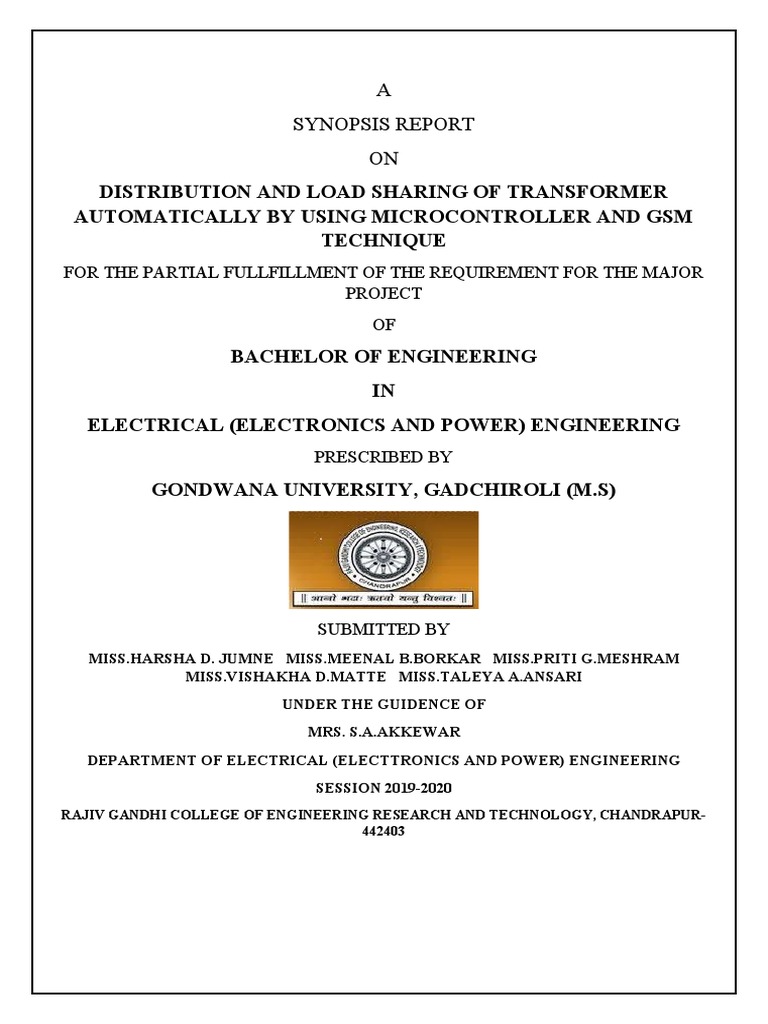 Automatic Load Sharing of Transformers Using a Microcontroller and GSM Module for Overload ...