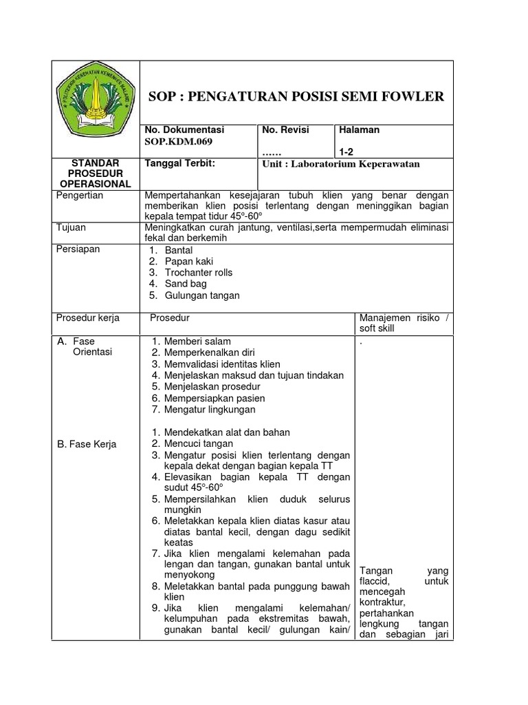 Sop Posisi Semi Fowler | PDF