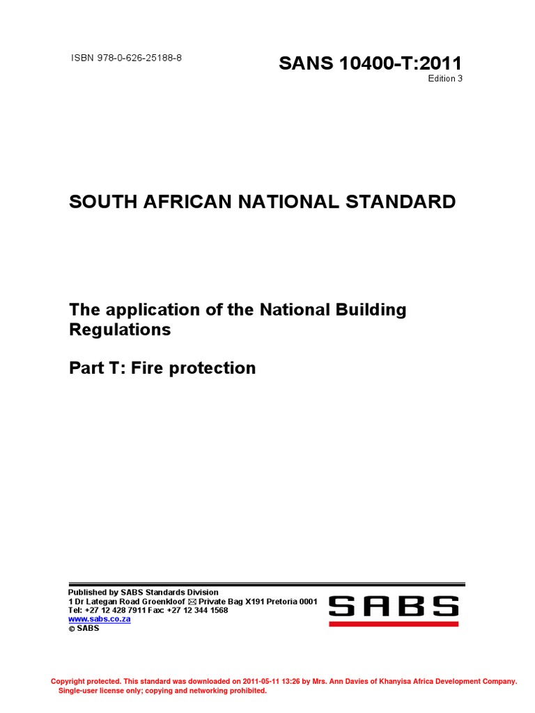 SANS 10400-T:2011: The application of the National Building Regulations ...