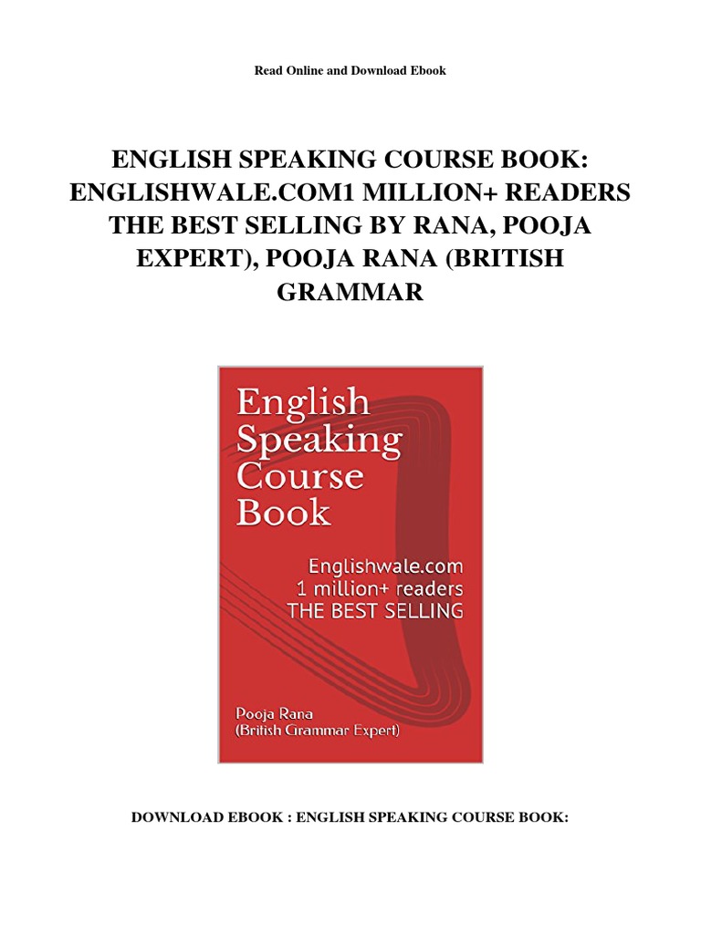 English Speaking Course Book The Best Selling By Rana Pooja Expert