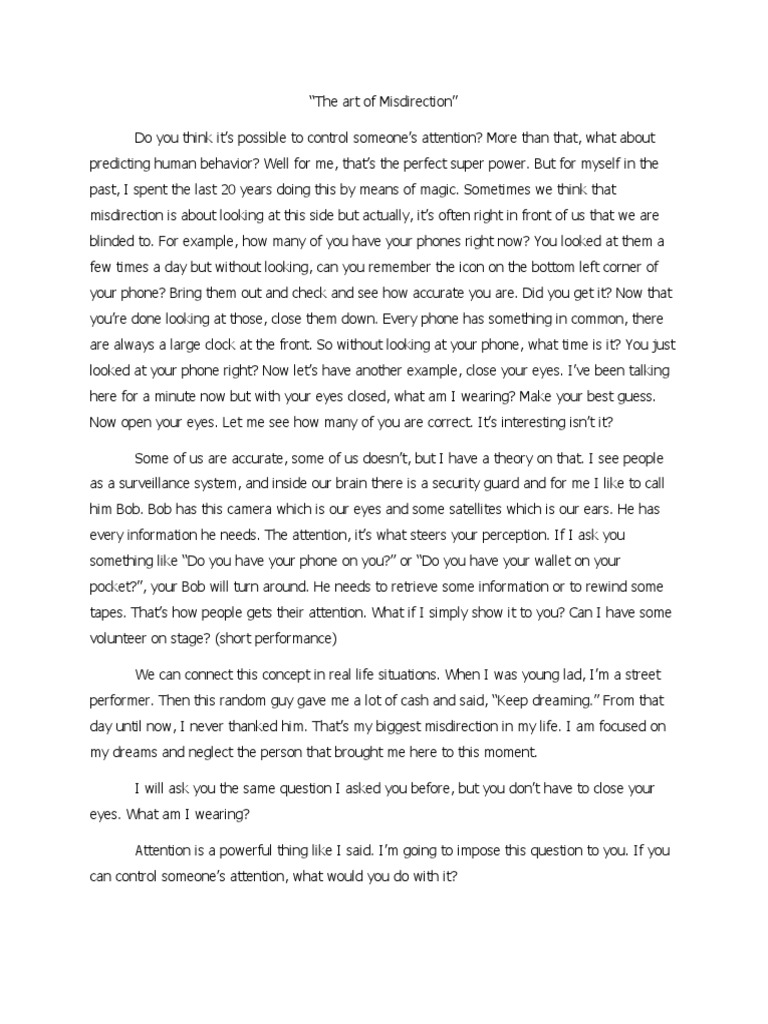 The Art of Misdirection | PDF