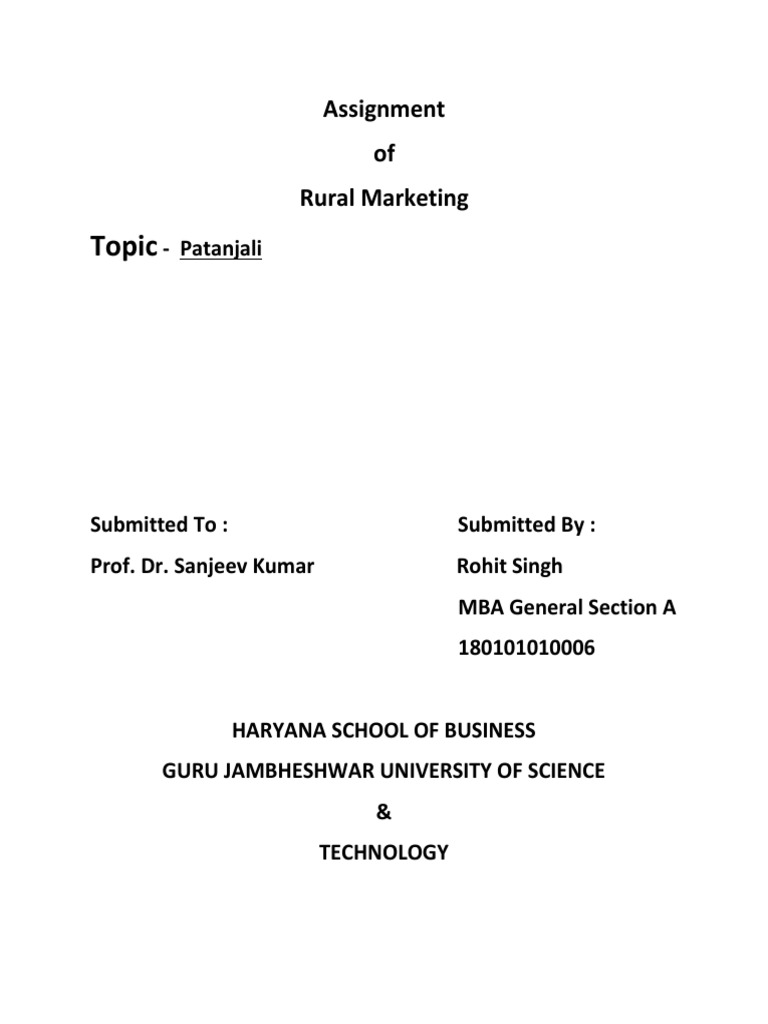 Patanjali's Rural Marketing Strategy | PDF | Brand | Ayurveda