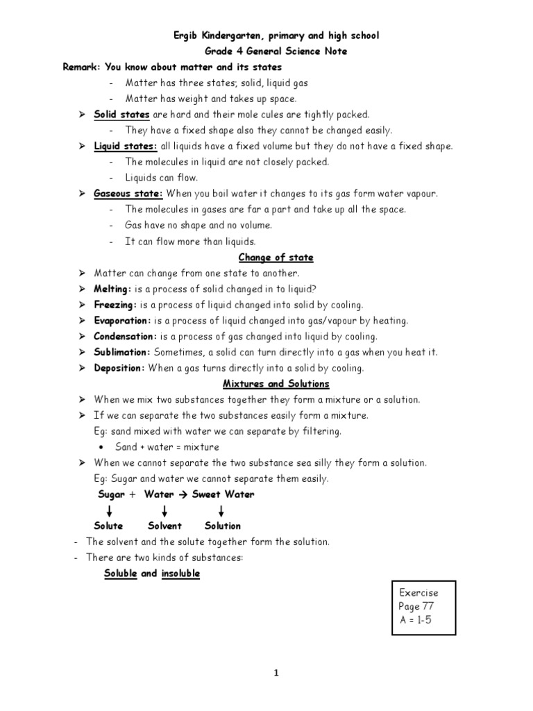 Grade 4 General Science Lesson Note | PDF