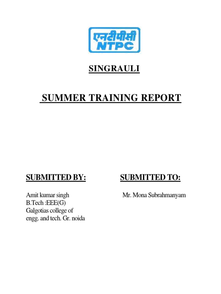 Summer Training Report On NTPC | PDF | Boiler | Transformer