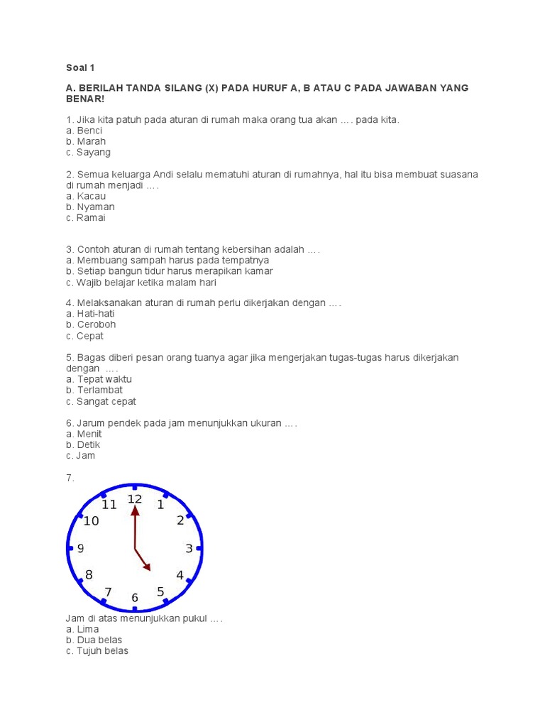 Soal - Soal Kls 2 Belajar Drumah | PDF
