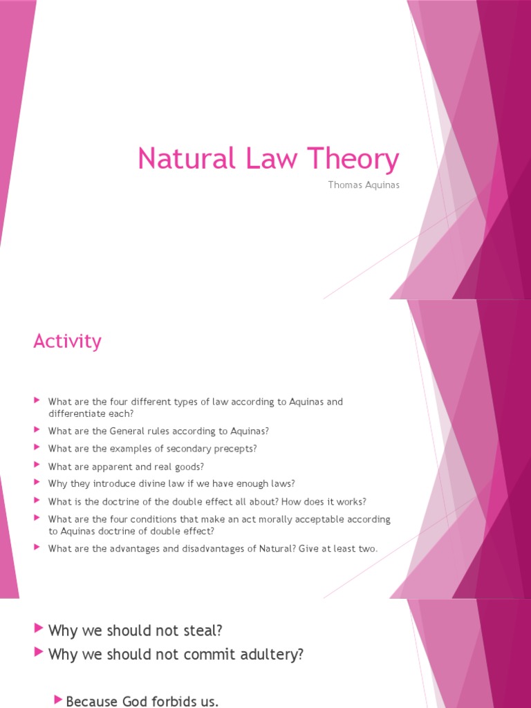 Natural Law Theory: Thomas Aquinas | PDF | Natural Law | Divine Command ...