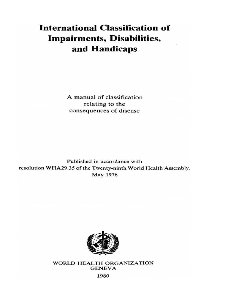 Icidh Who | PDF | Disability | International Statistical Classification ...