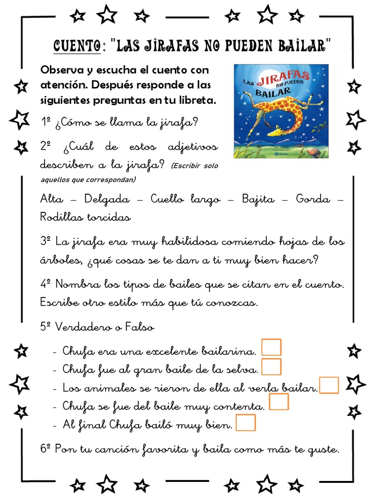 CUENTO Las Jirafas No Pueden Bailar | PDF