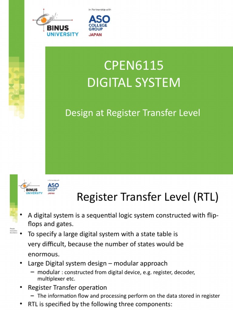 Design at The Register Transfer Level | PDF | Digital Electronics ...
