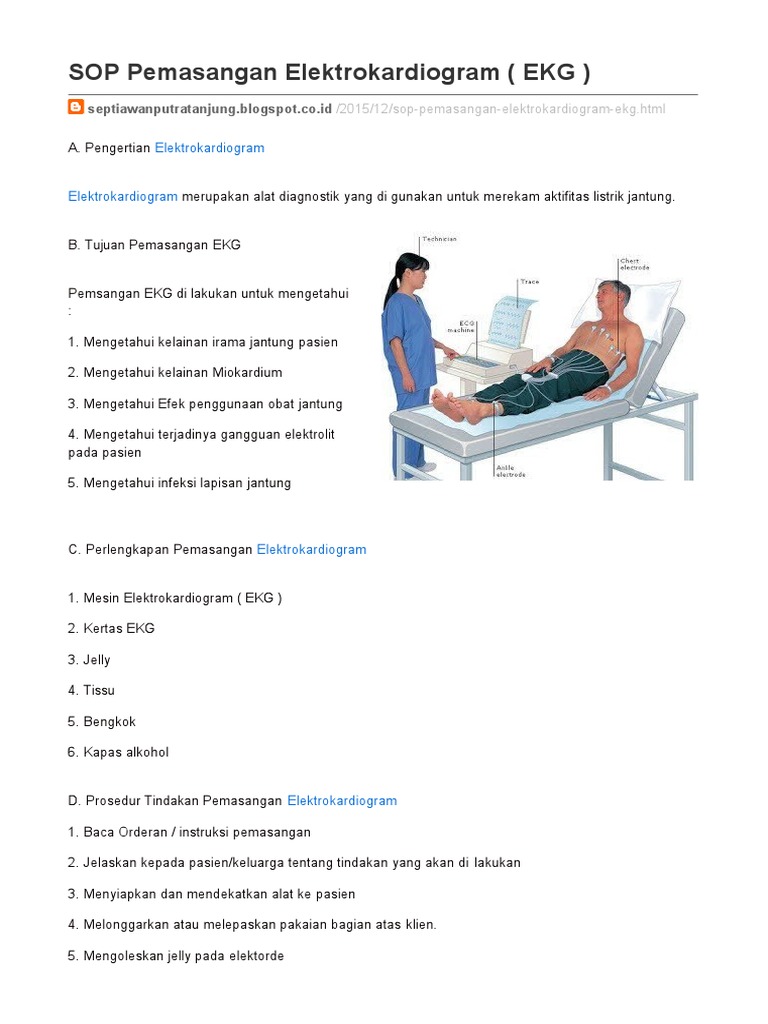 (PDF) SOP Pemasangan Elektrokardiogram EKG | PDF