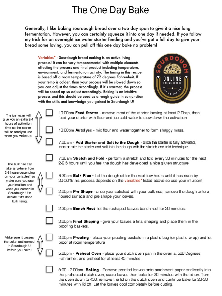 Sourdough Baking Schedule for 9-5ers | PDF | Breads | Dough