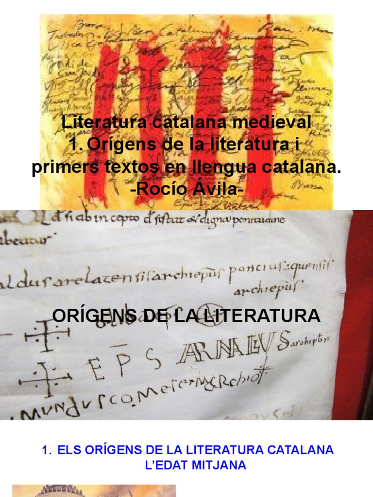 Els Orígens de La Litertura. Els Primers Textos en Llengua Catalana. | PDF
