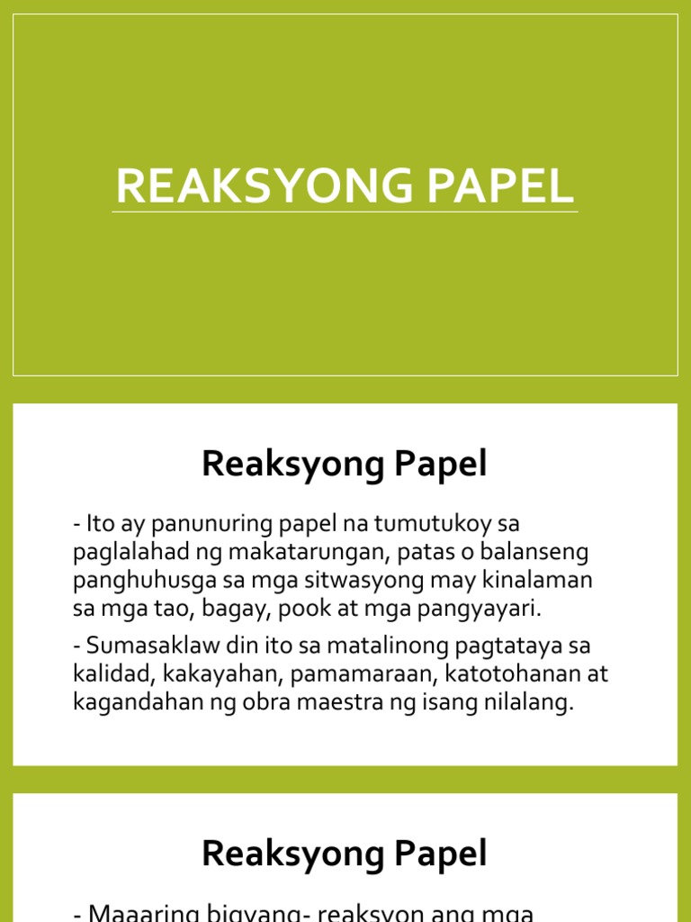 Reaksyong Papel | PDF
